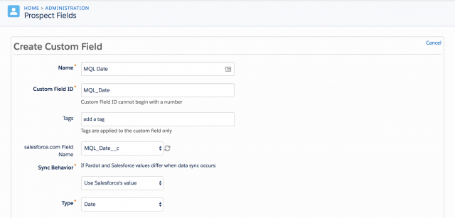 Pardot-Salesforce-Lifecycle-Reporting-Custom-Field-MQL-Date-Mapping | Jenna Molby