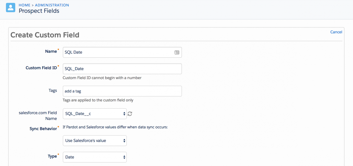 Pardot-Salesforce-Lifecycle-Reporting-Custom-Field-SQL-Date-Mapping | Jenna Molby