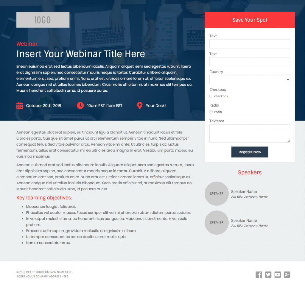2 Free Pardot Landing Page Templates For Events