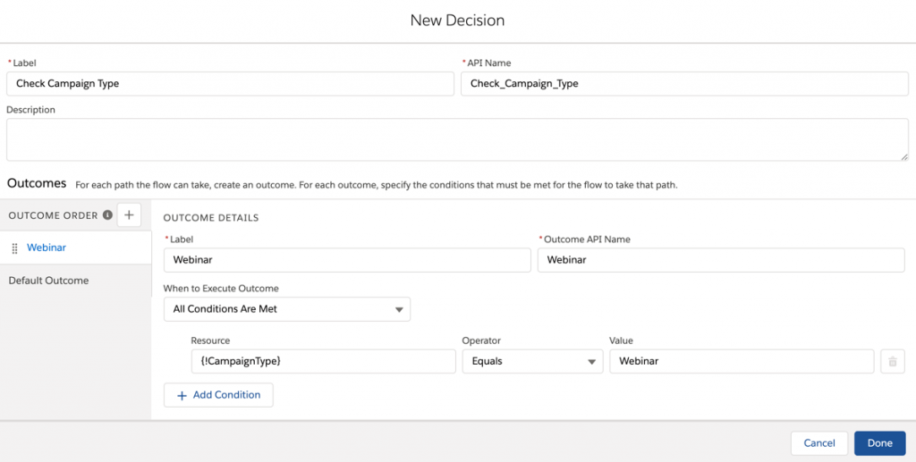 How-To-Automatically-Create-Campaign-Member-Statuses-in-Salesforce-Create-Decision-Step-1 ...