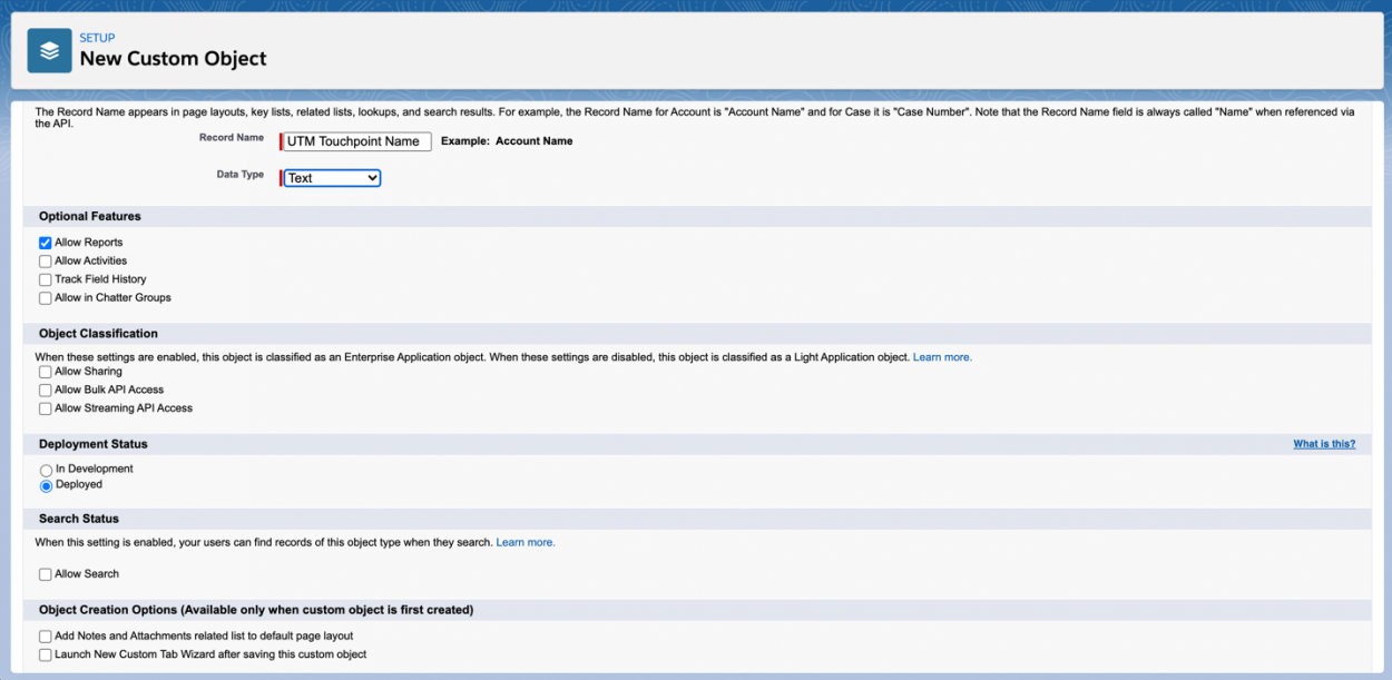 How To Capture Every Utm Touchpoint In Salesforce Create Custom Object