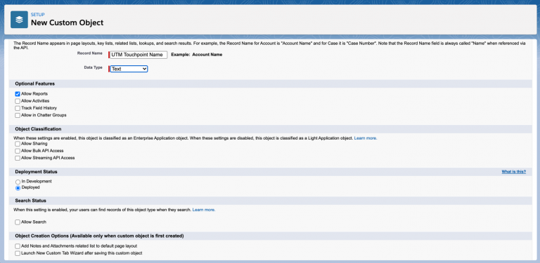 How To Capture Every Utm Touchpoint In Salesforce Create Custom Object