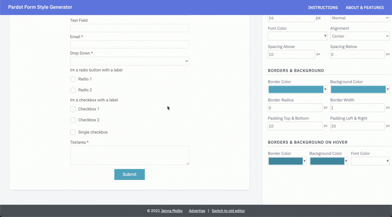 Pardot-Form-Generator-Screenshot-Custom-Submit-Button-Hover | Jenna Molby